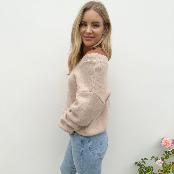 Southern Charm Cream & Pink Thick Knit Sweater - Dainty Hooligan