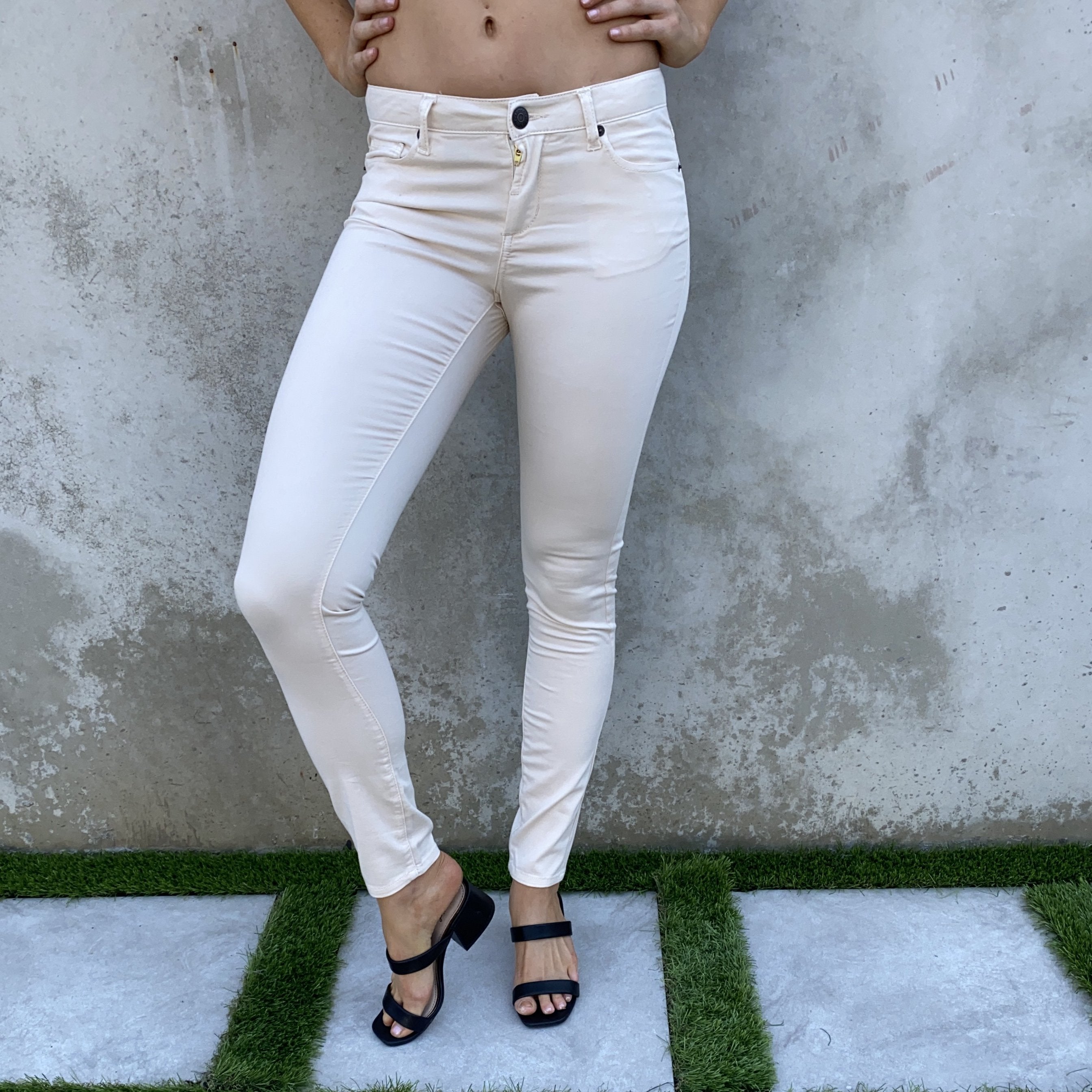 Classic Skinny Pants In Cream - Dainty Hooligan