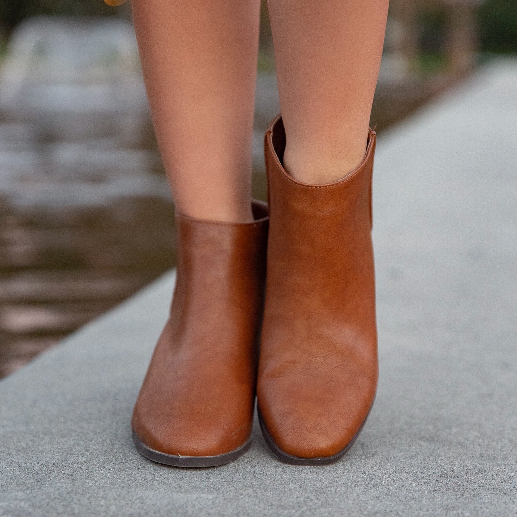 Avalon Closed Toe Booties in Camel - Dainty Hooligan