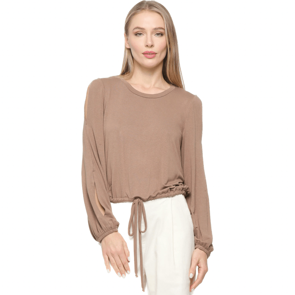 Running Thru the Motion Mocha Sweater Top $34.50