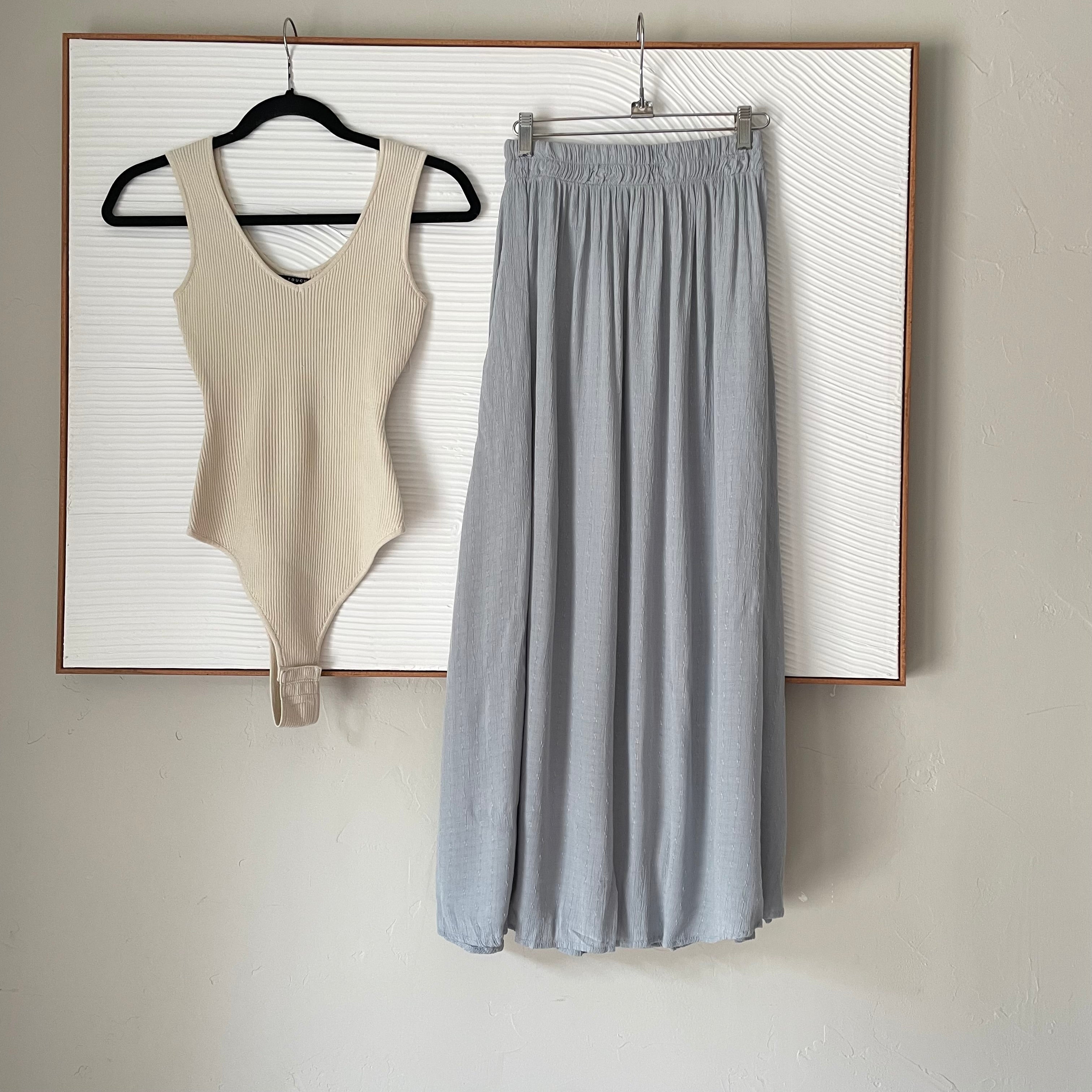 Texture Maxi Skirt in Blue